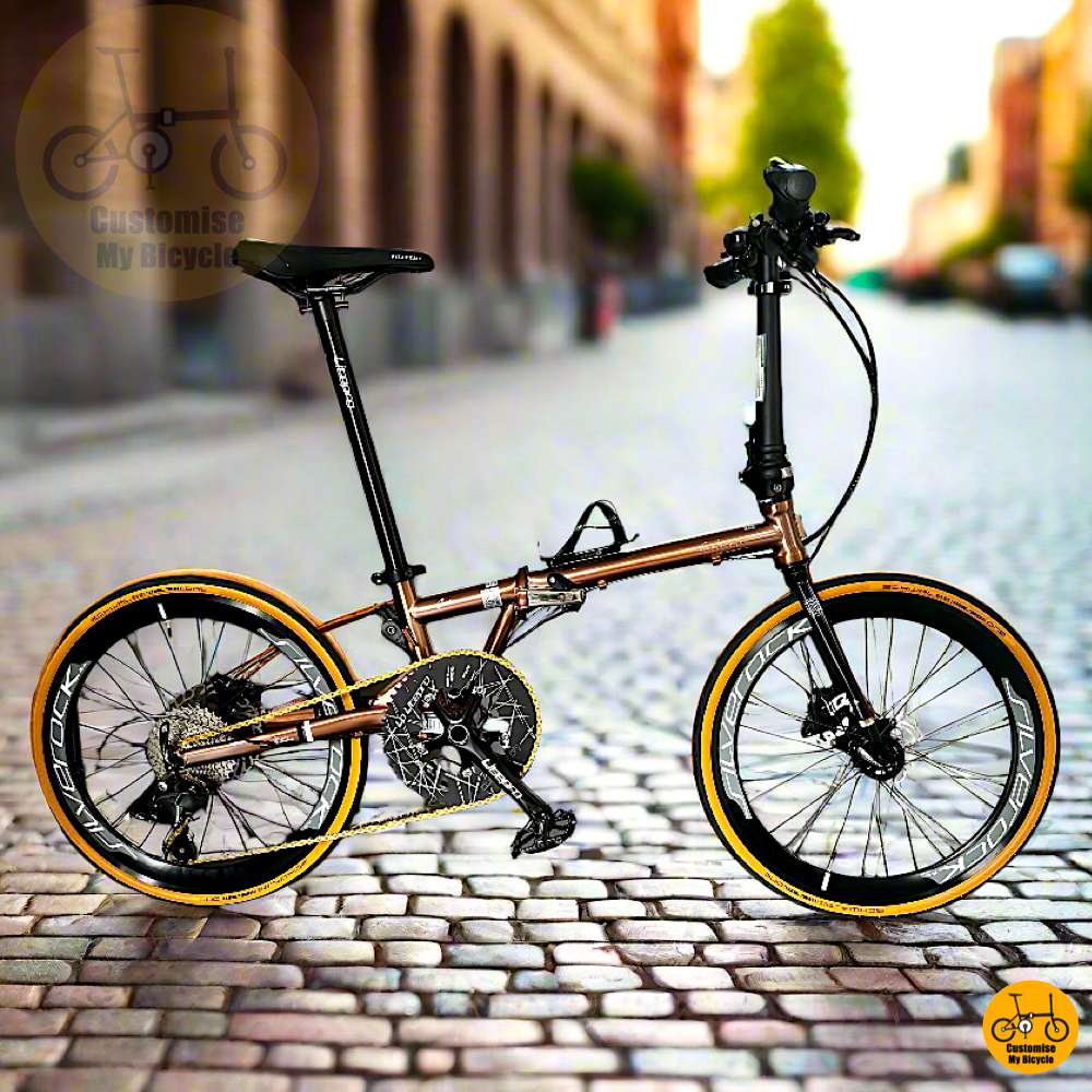 Fnhon Gust 22-inch Folding Bike – Rose Gold Frame & Premium Silverock ...