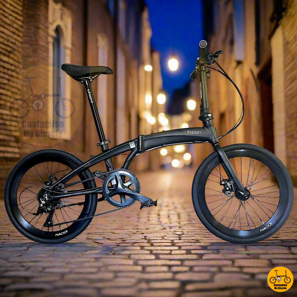 Fnhon Tornado 22 Foldable Bicycle Matte Black with HAOOI High Profile ...
