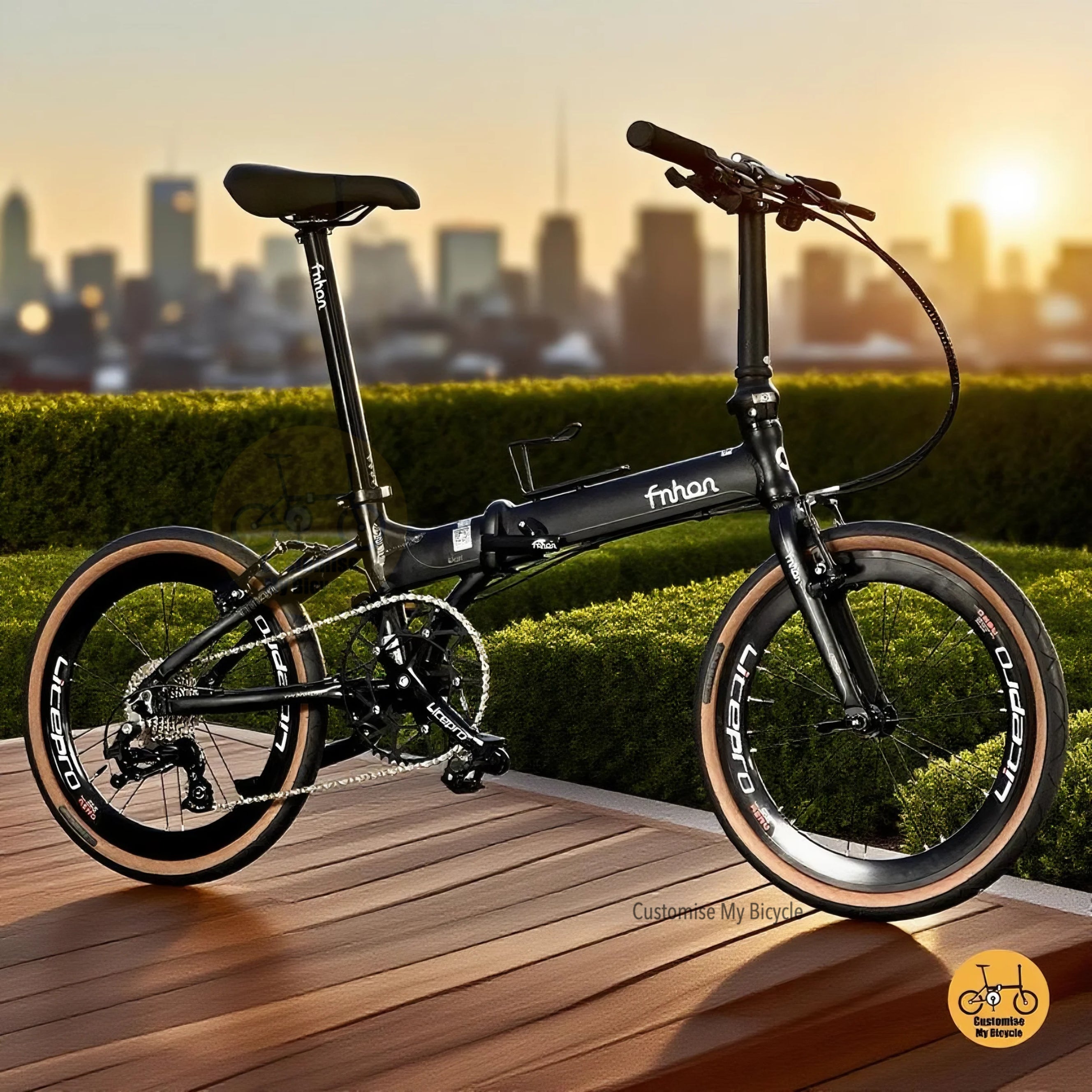 Buy Fnhon Blast 20” foldable bicycle with Sensah 9 gears Litepro wheels ...