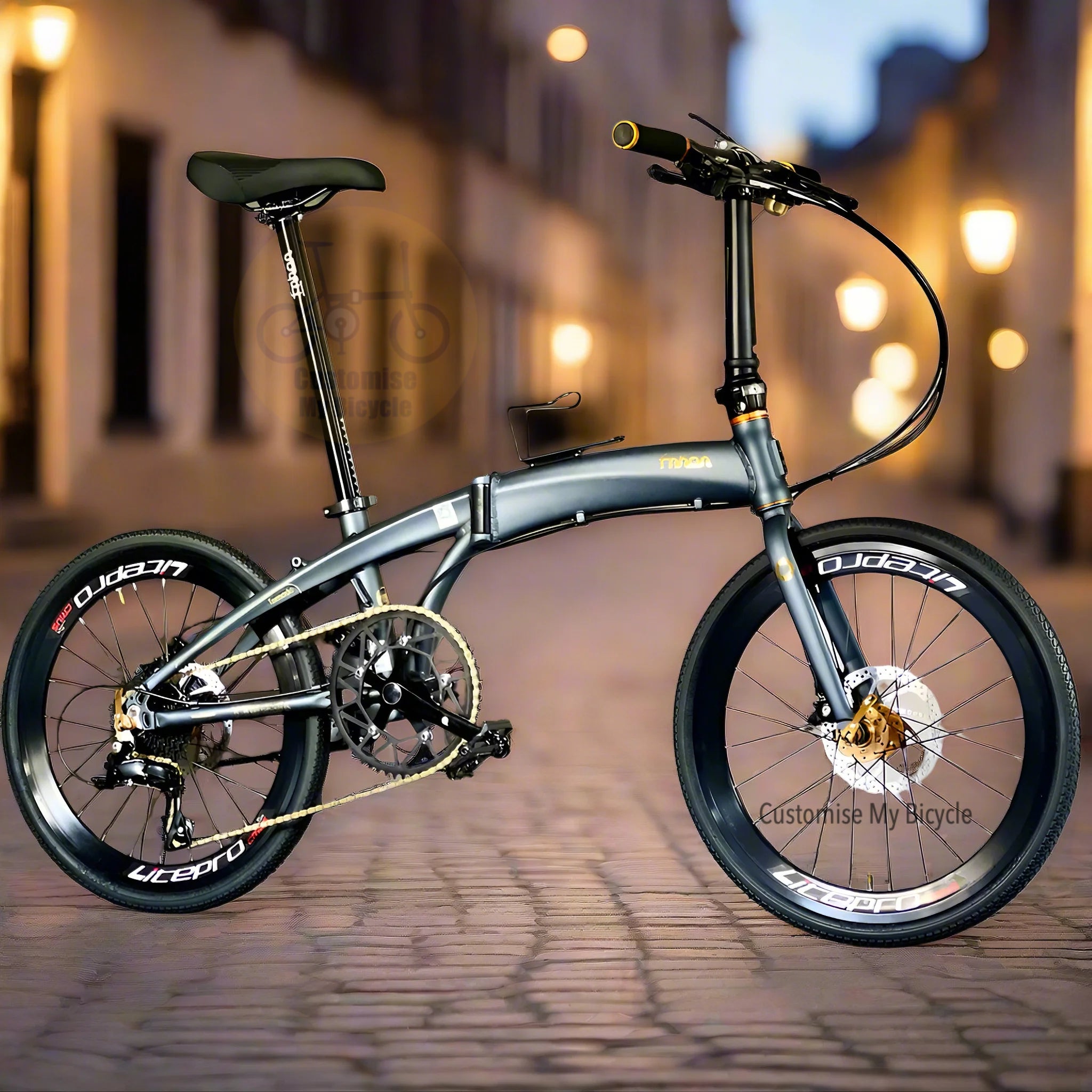 Fnhon Tornado 22-Inch Dark Teal Blue & Gold Folding BIkes Singapore ...
