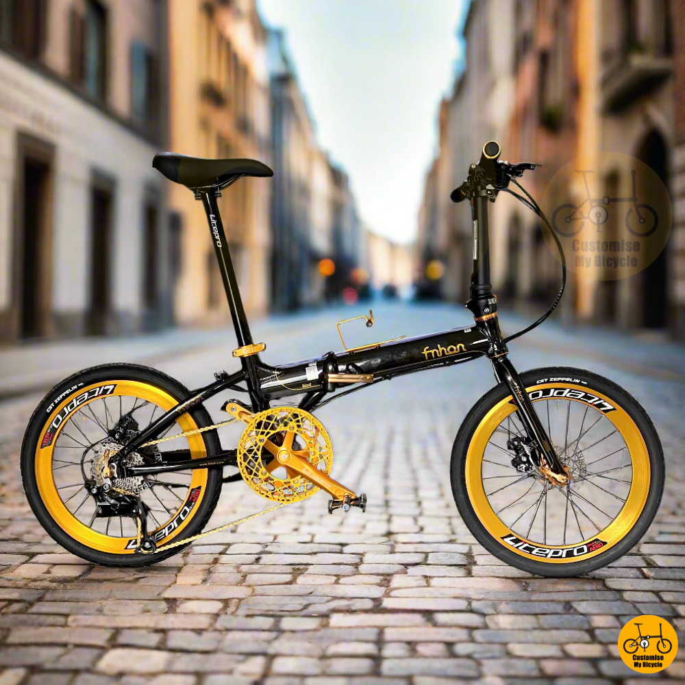 Fnhon Blast 20-Inch Folding Bike – Gold Wheels for a Bold & Stylish ...